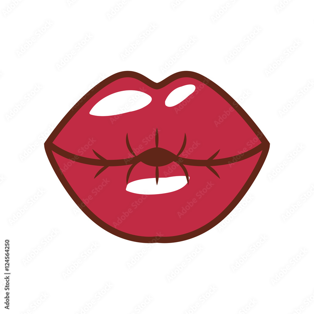 red lips giving kiss with shiny vector illustration Stock Vector ...