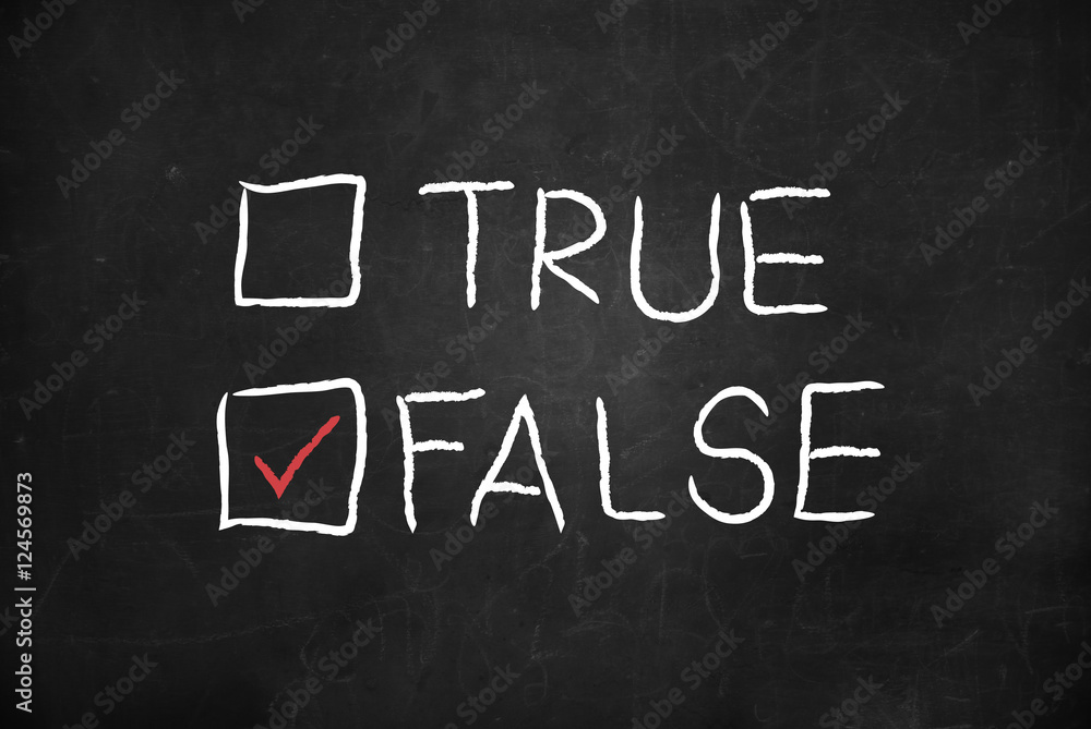 True or false checkbox on a chalkboard. Stock Illustration | Adobe Stock