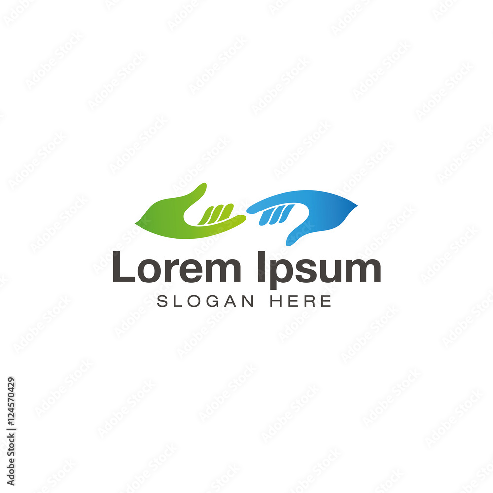 Hands concept logo design vector Stock Vector | Adobe Stock