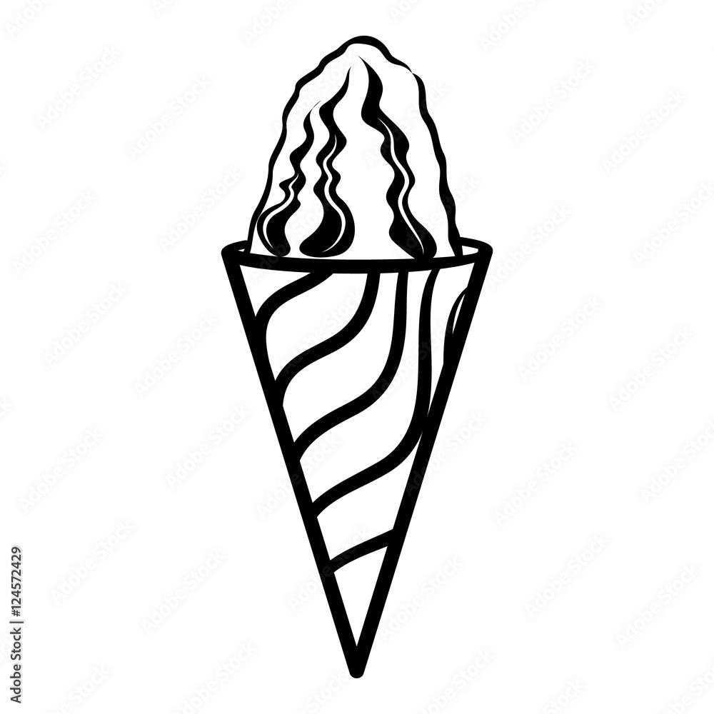 Ice cream cone icon. Outline illustration of ice cream cone vector icon ...