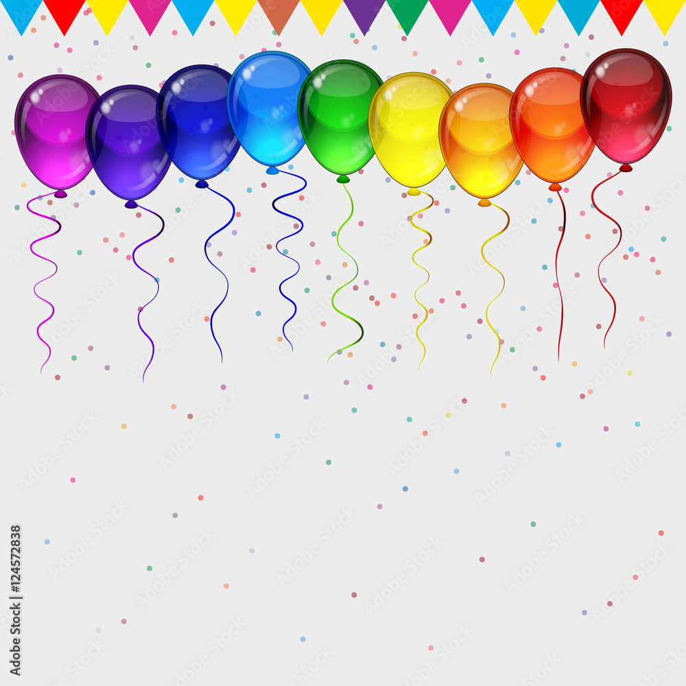 Birthday party background - realistic balloons. Stock Vector | Adobe Stock