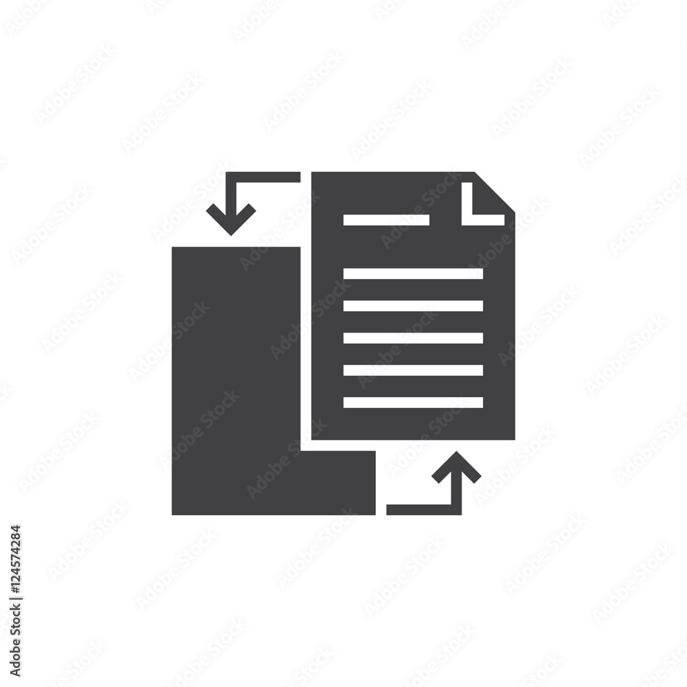 document sharing icon vector, solid logo illustration, pictogram ...