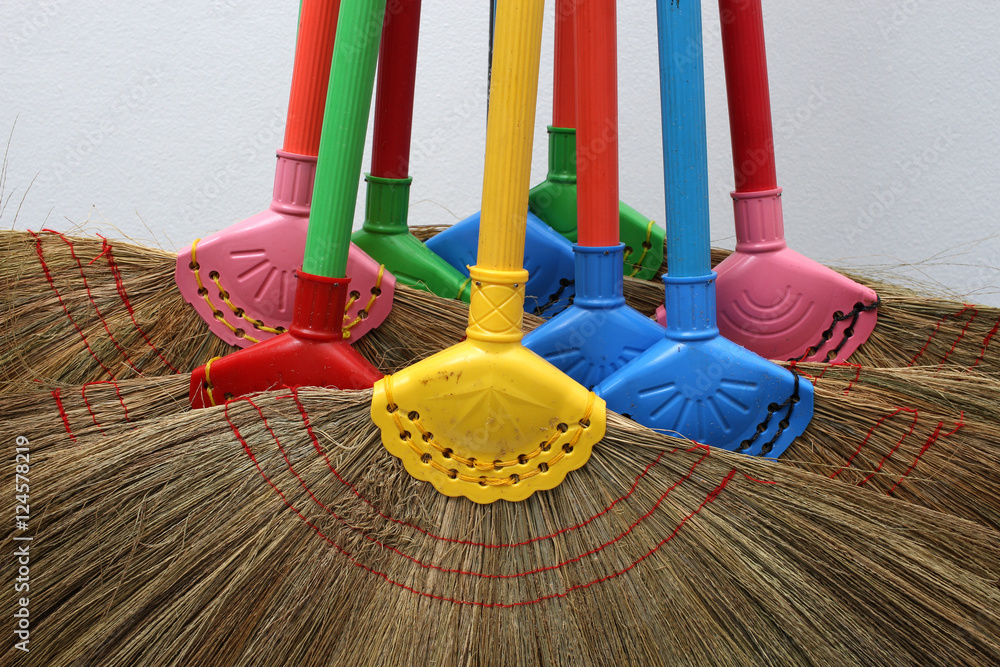 colorful broom Stock Photo | Adobe Stock