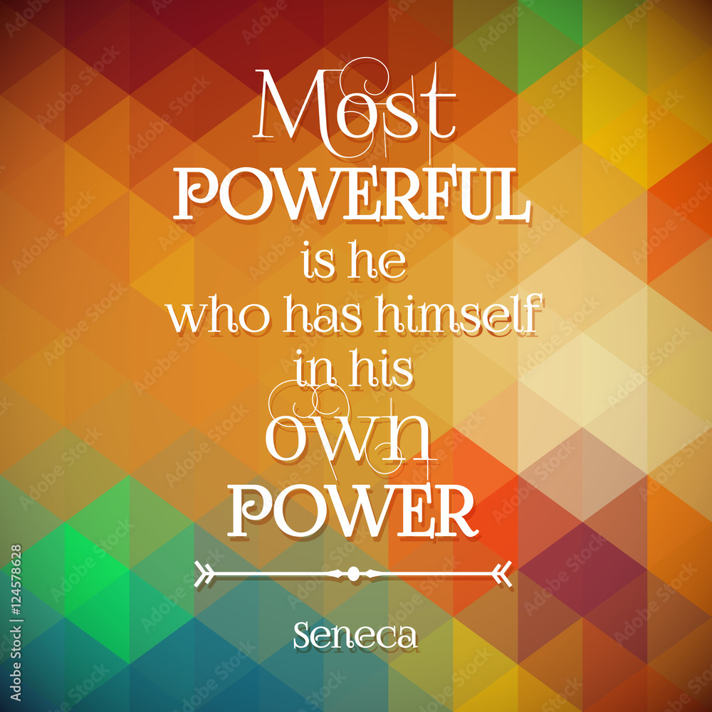 Typographical Background Illustration with quote of Seneca Stock Vector ...