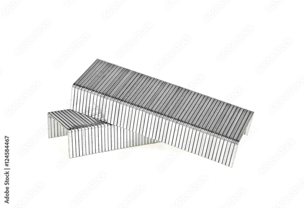 Staples wires on white background Stock Photo | Adobe Stock