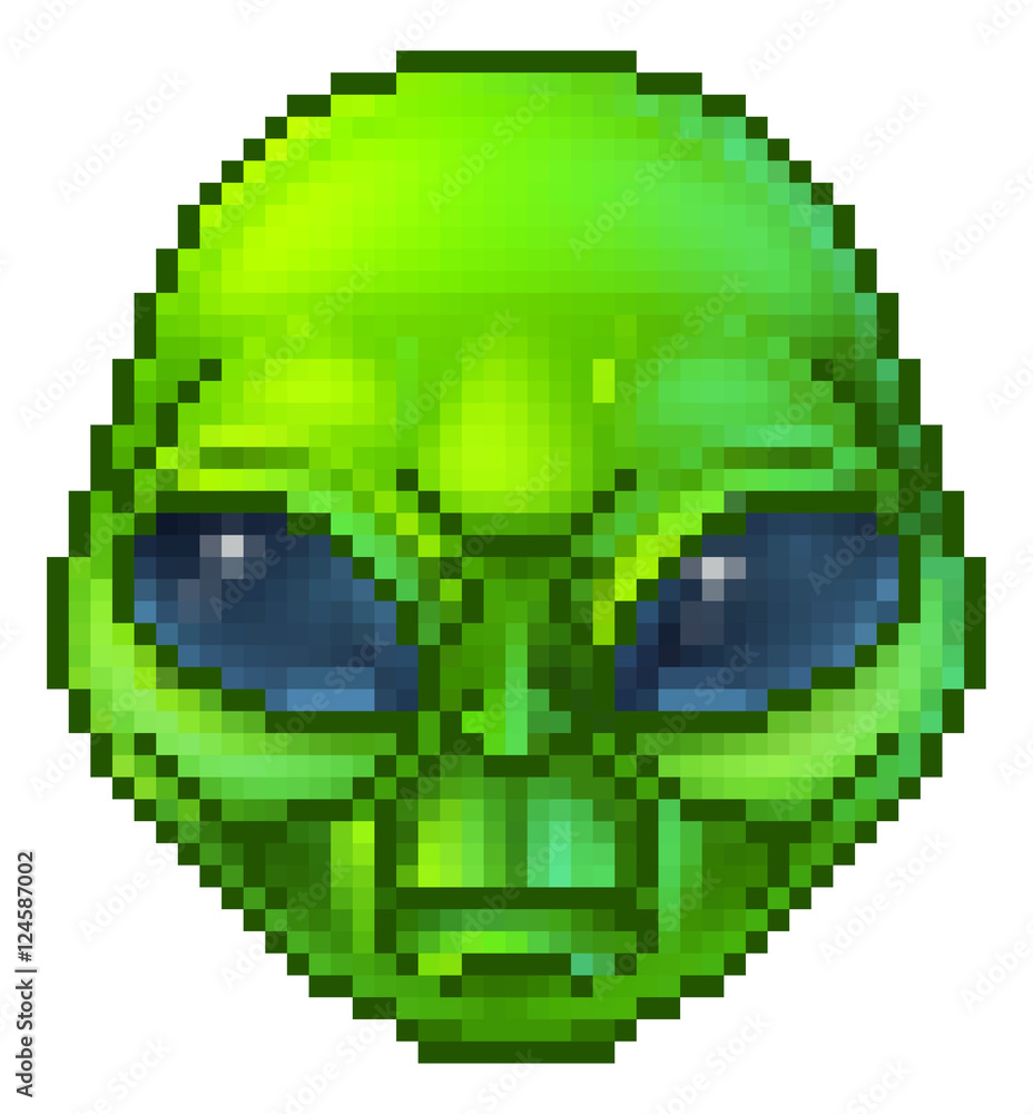 Pixel Art Alien Character Stock Vector | Adobe Stock