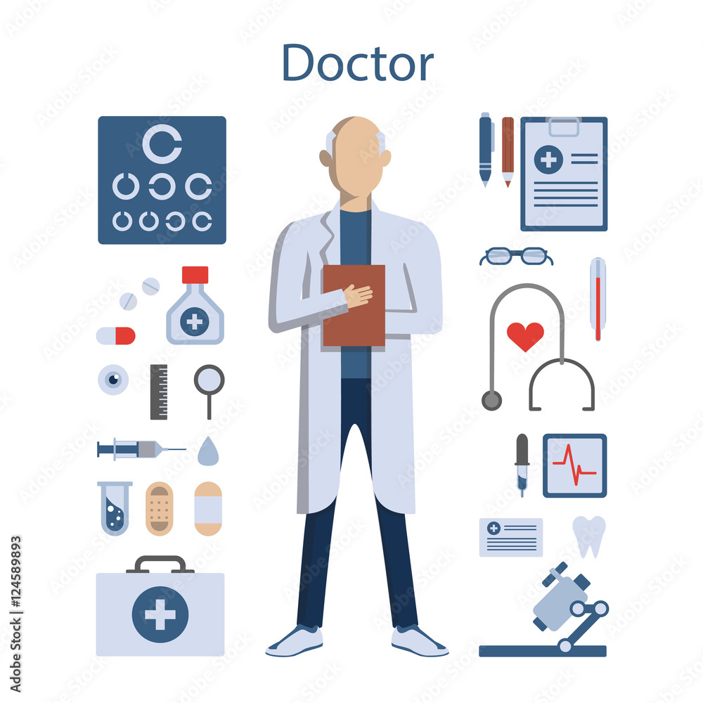 Isolated professional male doctor on white background. Doctor in whites ...