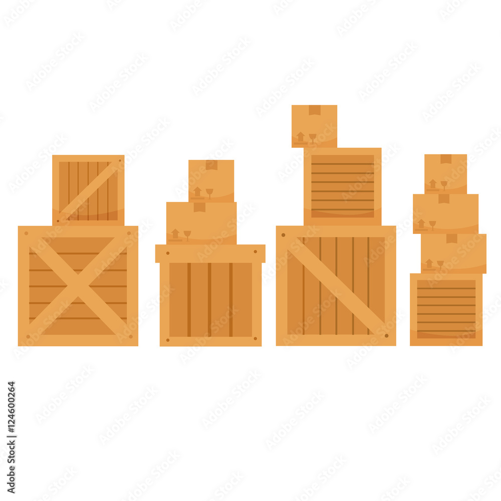 vector illustration of different shape carton box on a white background ...