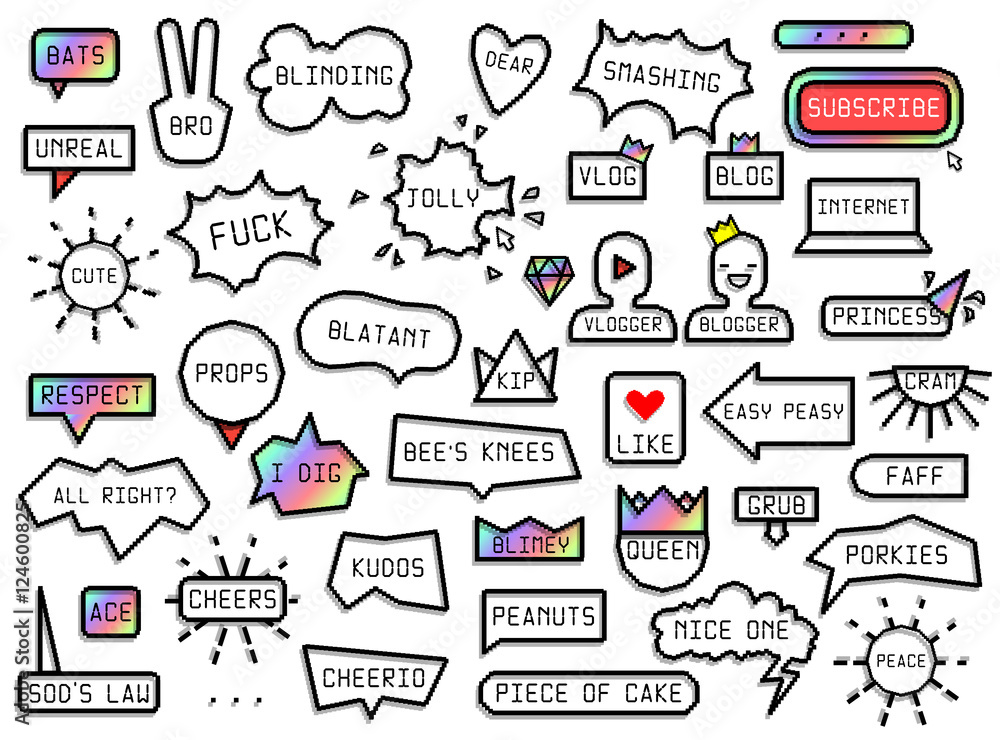 Set quote for the Web site in pixel art style.. Patch fashion ...