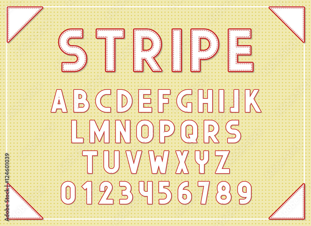 Stripe fonts ABC letters print typography vector Illustration Stock ...