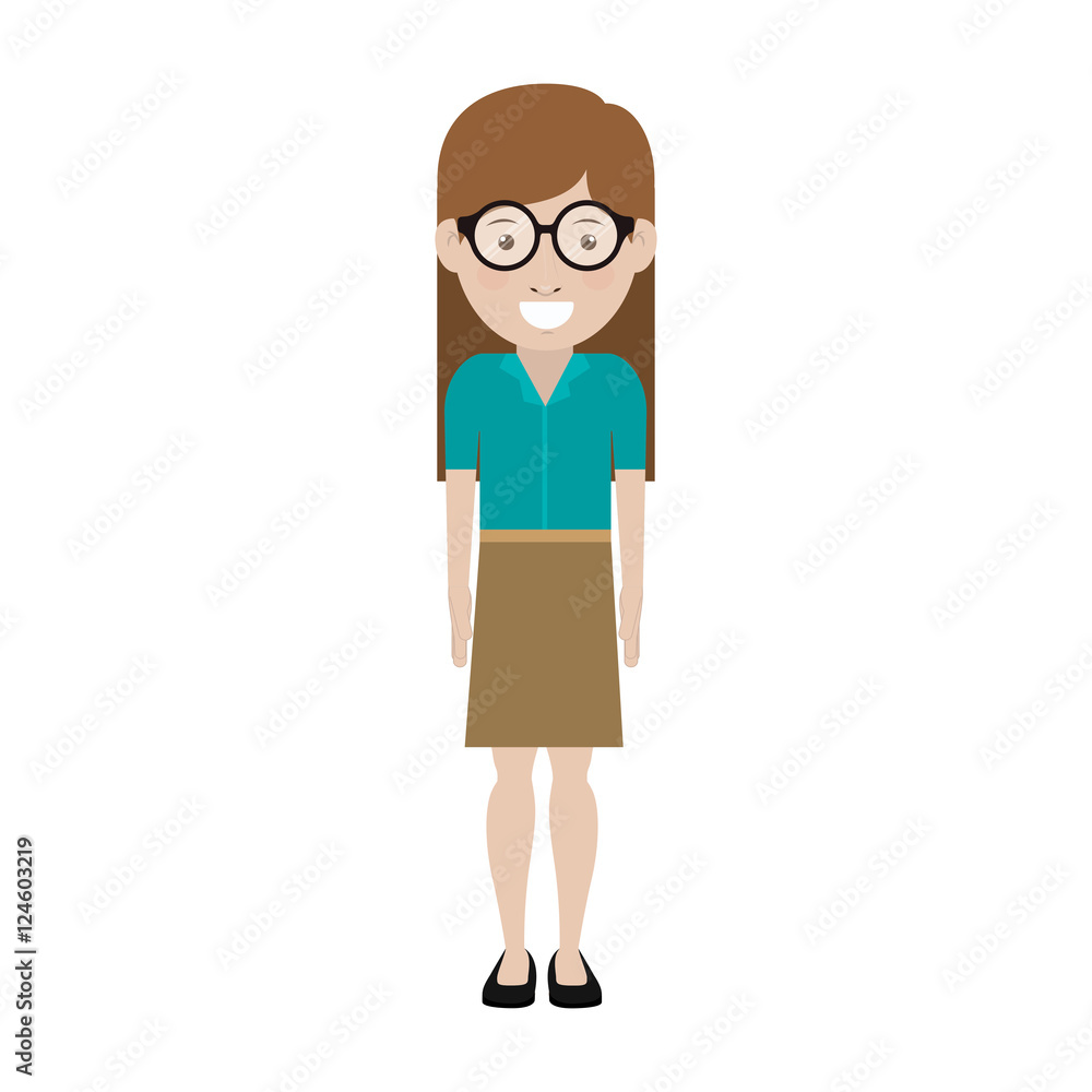 avatar female woman smiling wearing executive clothes over white ...