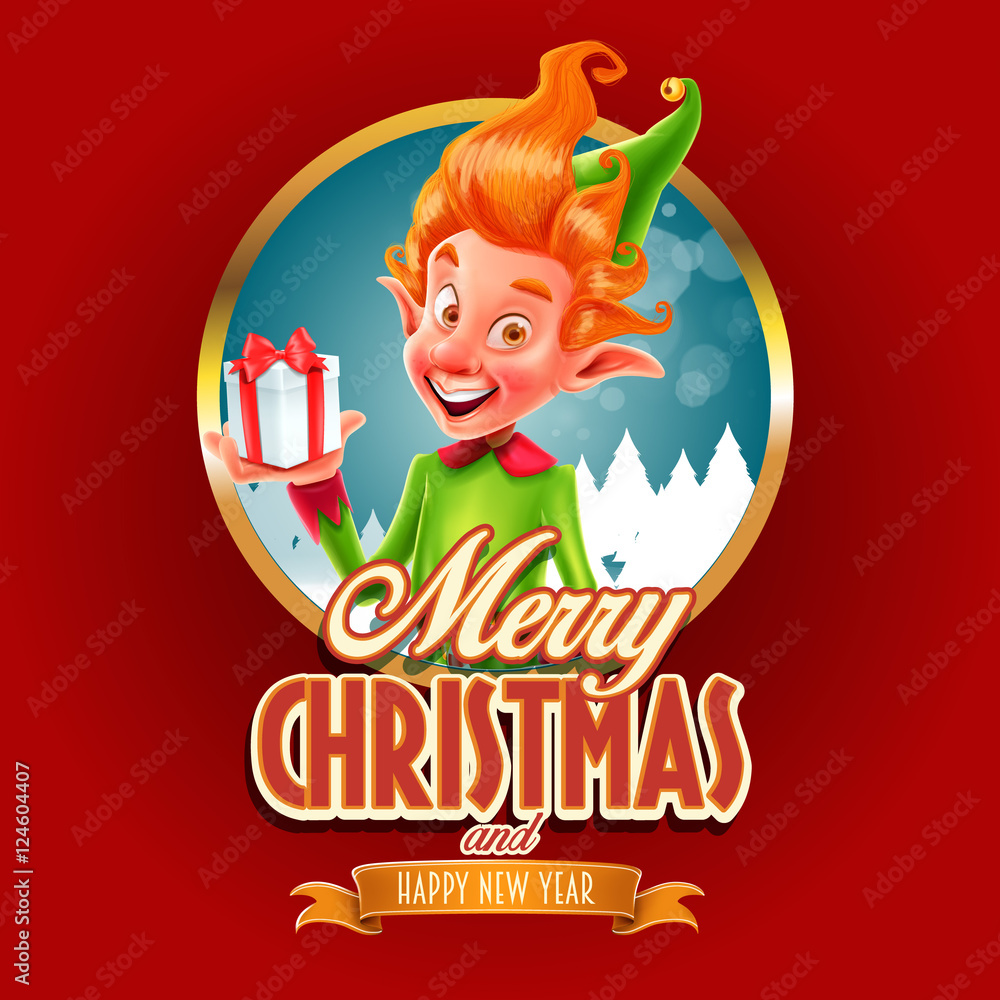 elf banner for christmas Stock Vector | Adobe Stock