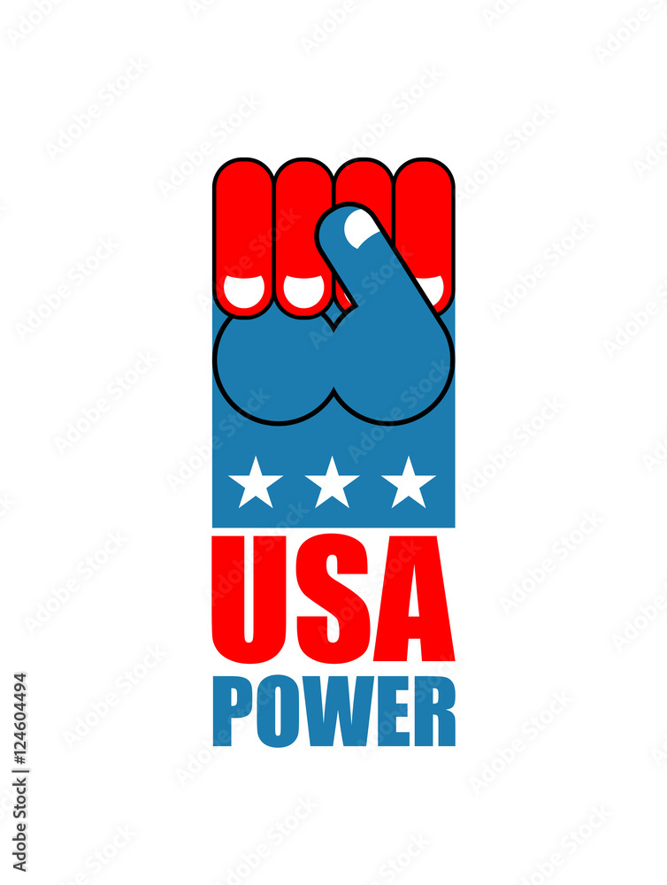 USA power. Patriot fist emblem. Sign of strong America. Logo for Stock ...