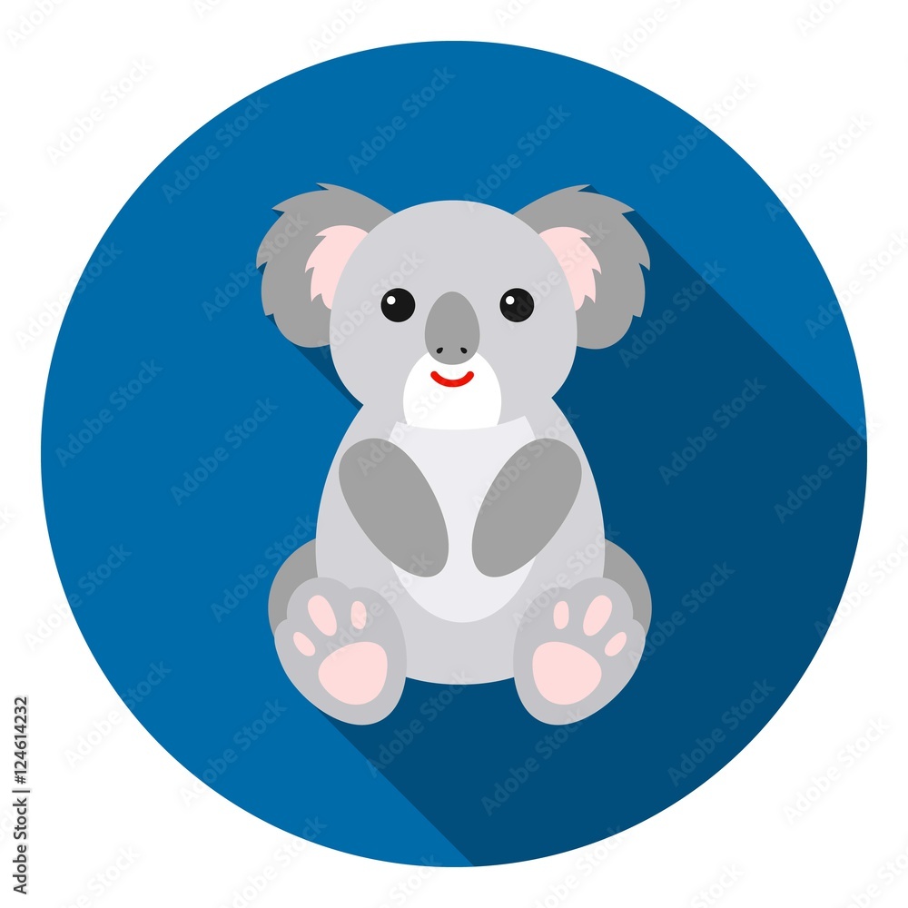 Koala icon in flat style isolated on white background. Animals symbol ...
