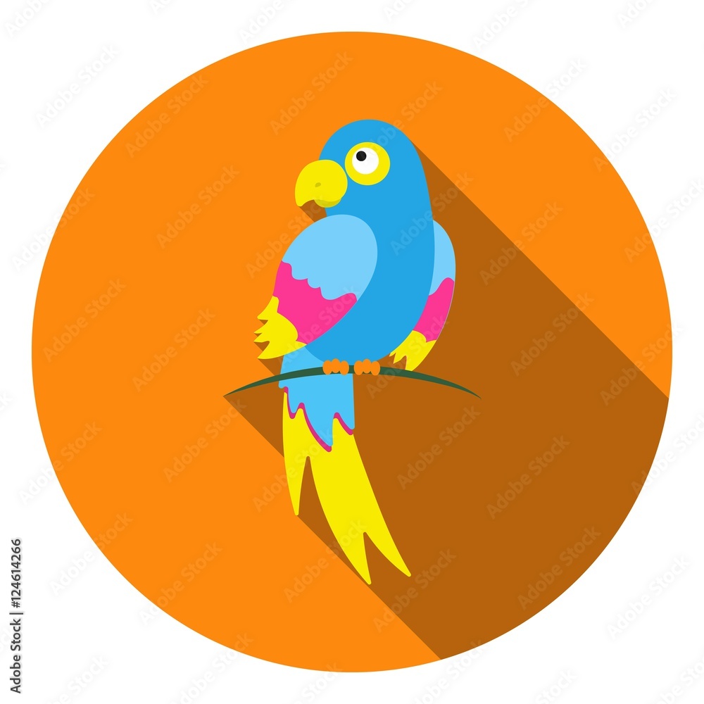 Parrot icon in flat style isolated on white background. Animals symbol ...