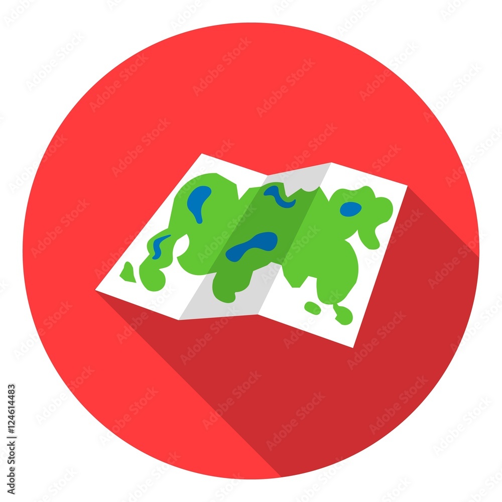 Map icon in flat style isolated on white background. Camping symbol ...