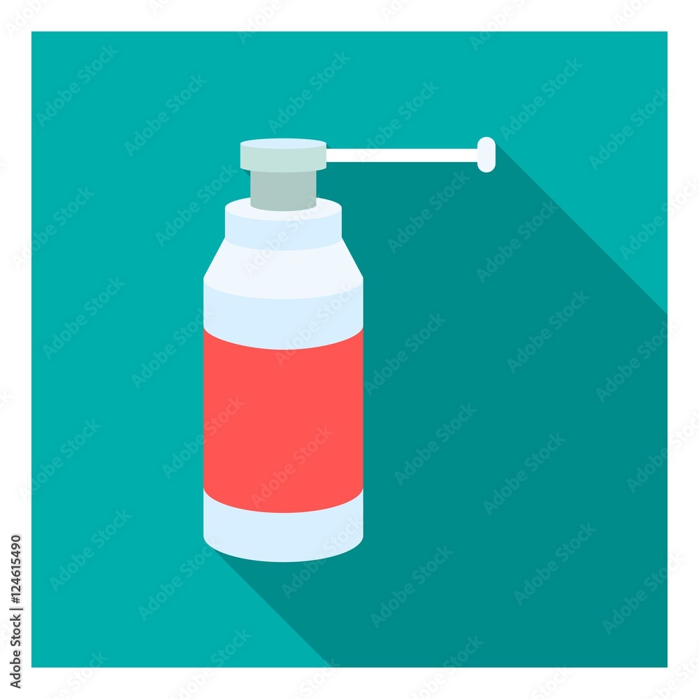 Throat spray icon in flat style isolated on white background. Medicine ...