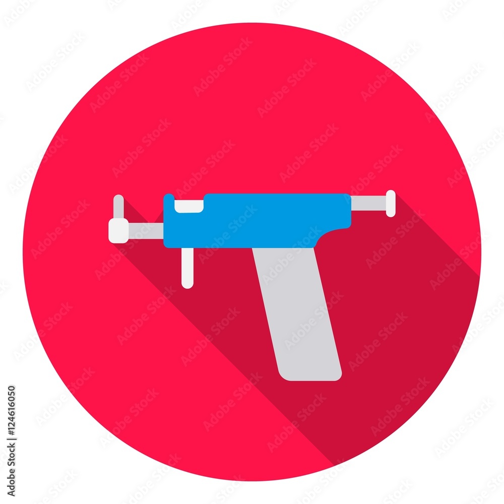 Ear piercing gun icon in flat style isolated on white background ...