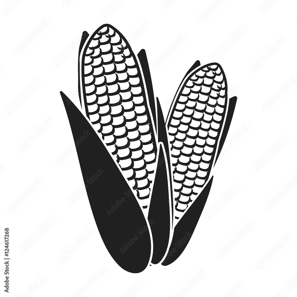 Sweet corn icon in black style isolated on white background. Canadian ...