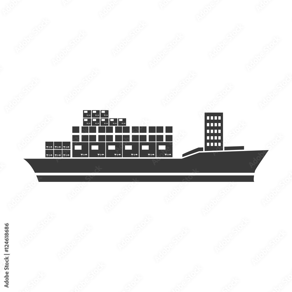 Cargo Ship Clip Art Black And White