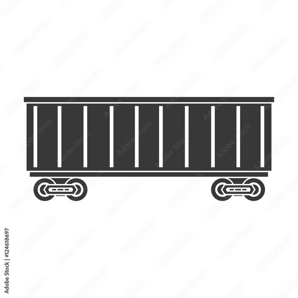 Railway carriage icon in black style isolated on white background ...