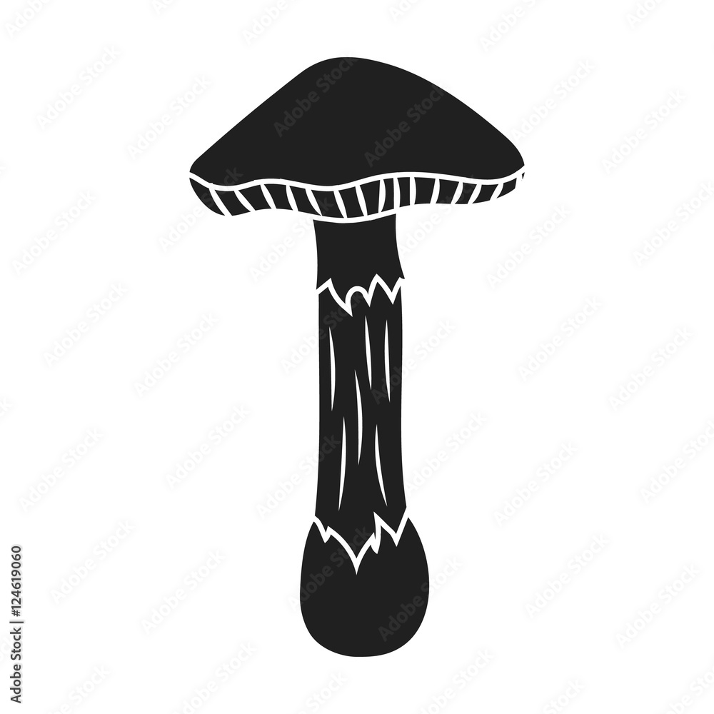 Toadstool icon in black style isolated on white background. Mushroom ...