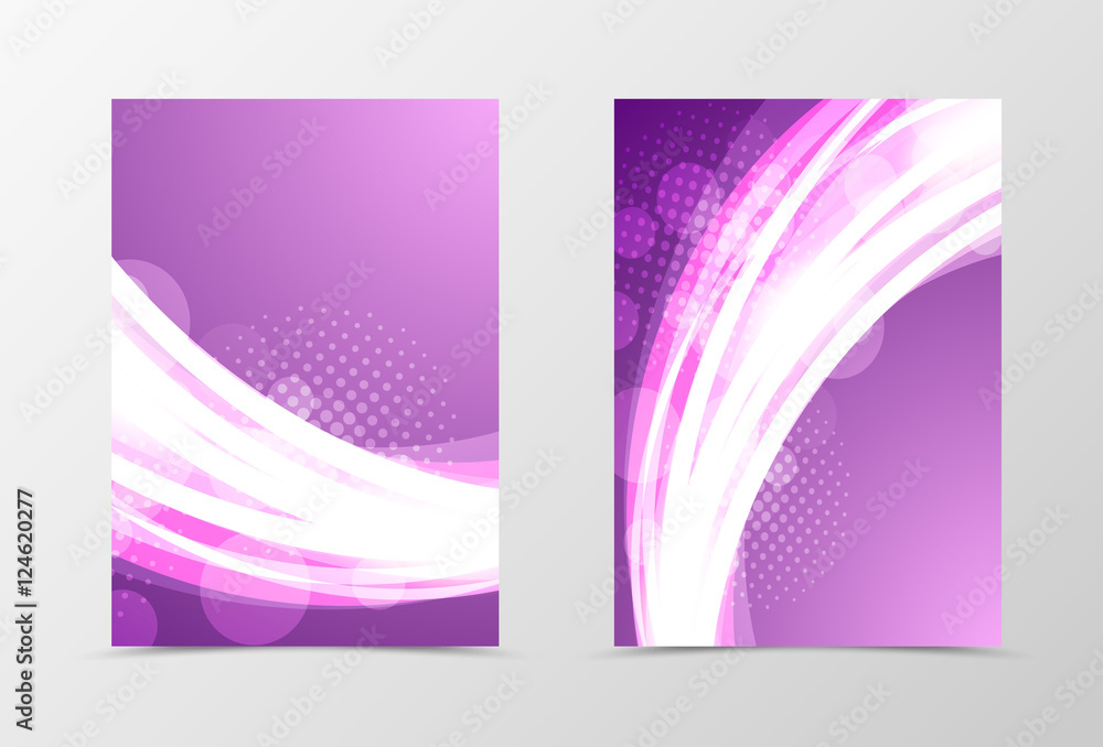 Front and back dynamic wave flyer template design Stock Vector | Adobe ...