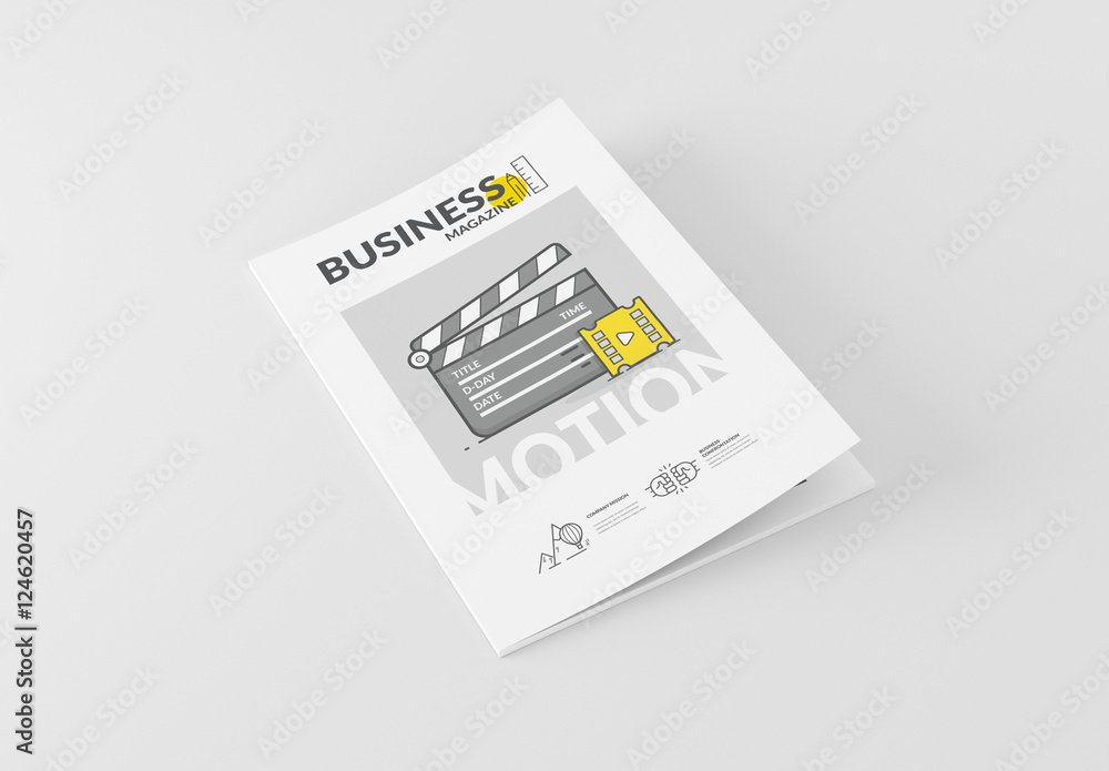 Film and TV Booklet Layout with Cartoon Style Elements Stock Template ...