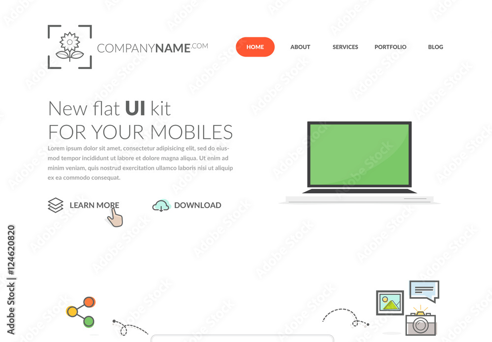 Minimalist Multimedia Website Layout with Hand-Drawn Design Element ...