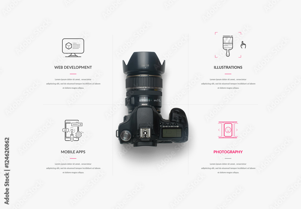 Modern Minimalist Multimedia Website Layout 1 Stock Template | Adobe Stock