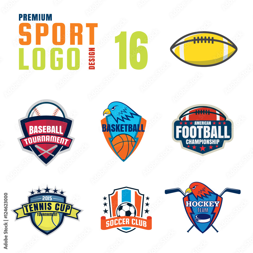 Sport logo design set Stock Vector | Adobe Stock