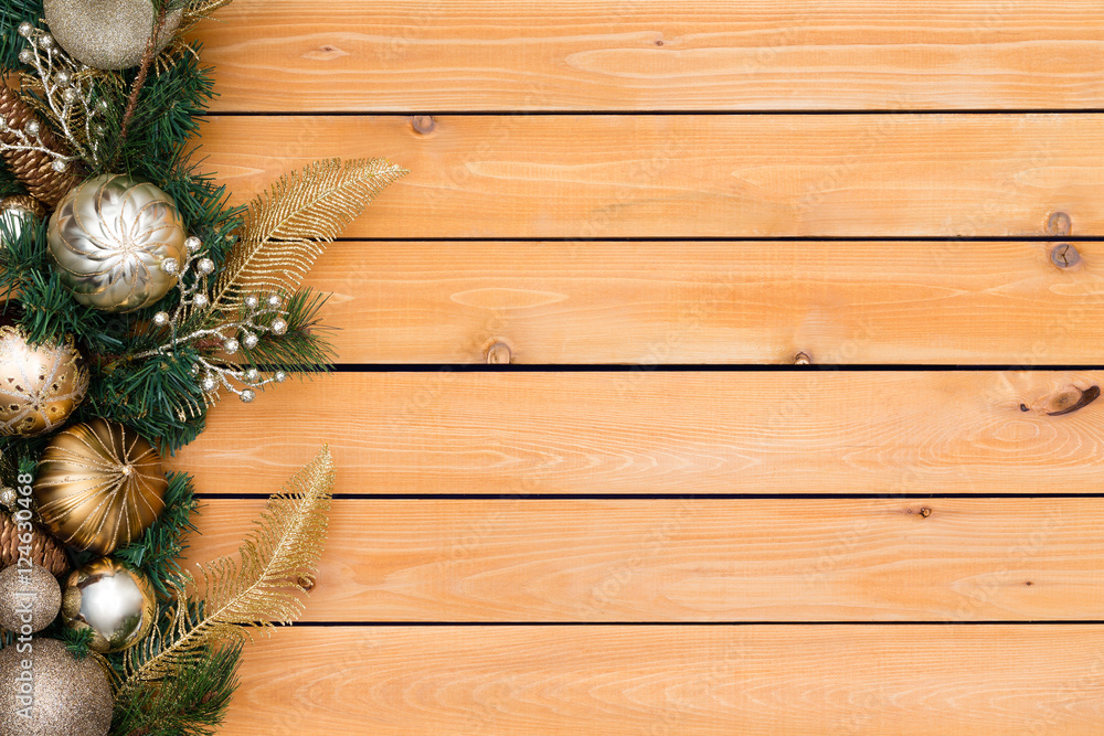 Festive background featuring christmas garland Stock Photo | Adobe Stock