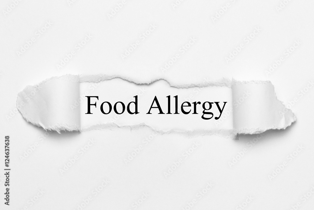 Food Allergy on white torn paper Stock Photo | Adobe Stock
