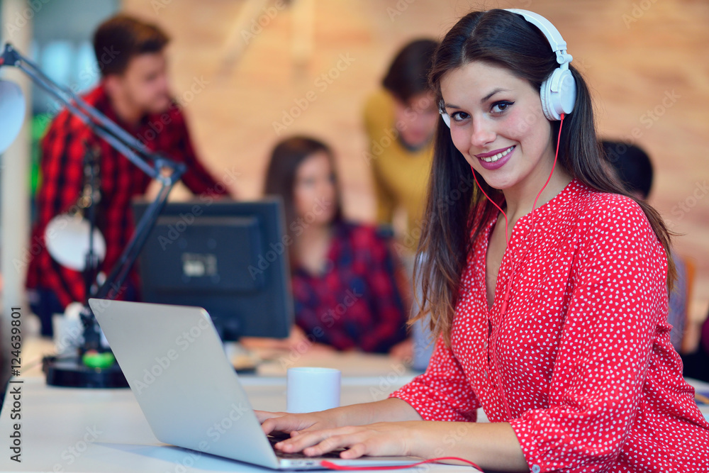 Young professionals work in modern office.Project manager team ...