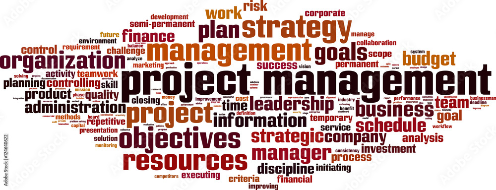 Project management word cloud concept. Vector illustration Stock Vector ...