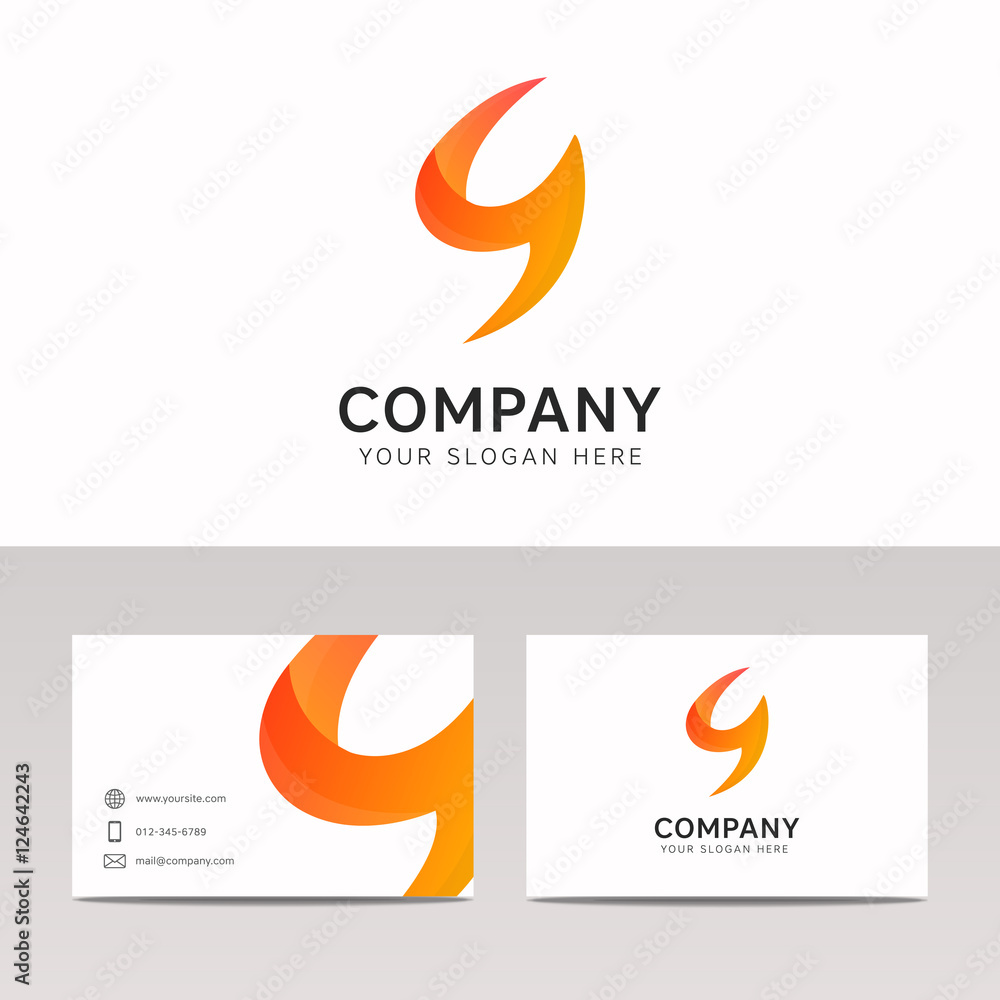 Abstract company number nine logo sign vector icon Stock Vector | Adobe ...