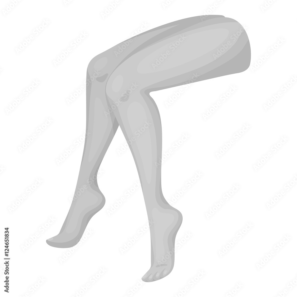 Legs icon in monochrome style isolated on white background. Part of ...