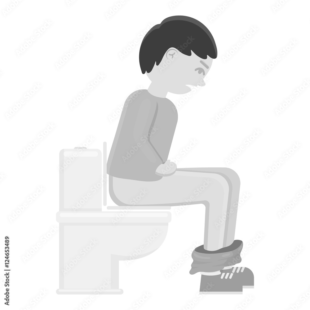 Diarrhea icon monochrome. Single sick icon from the big ill, disease ...