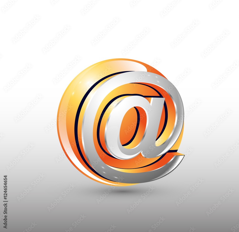 Image sign web. Yellow 3d logo design. Stock Vector | Adobe Stock