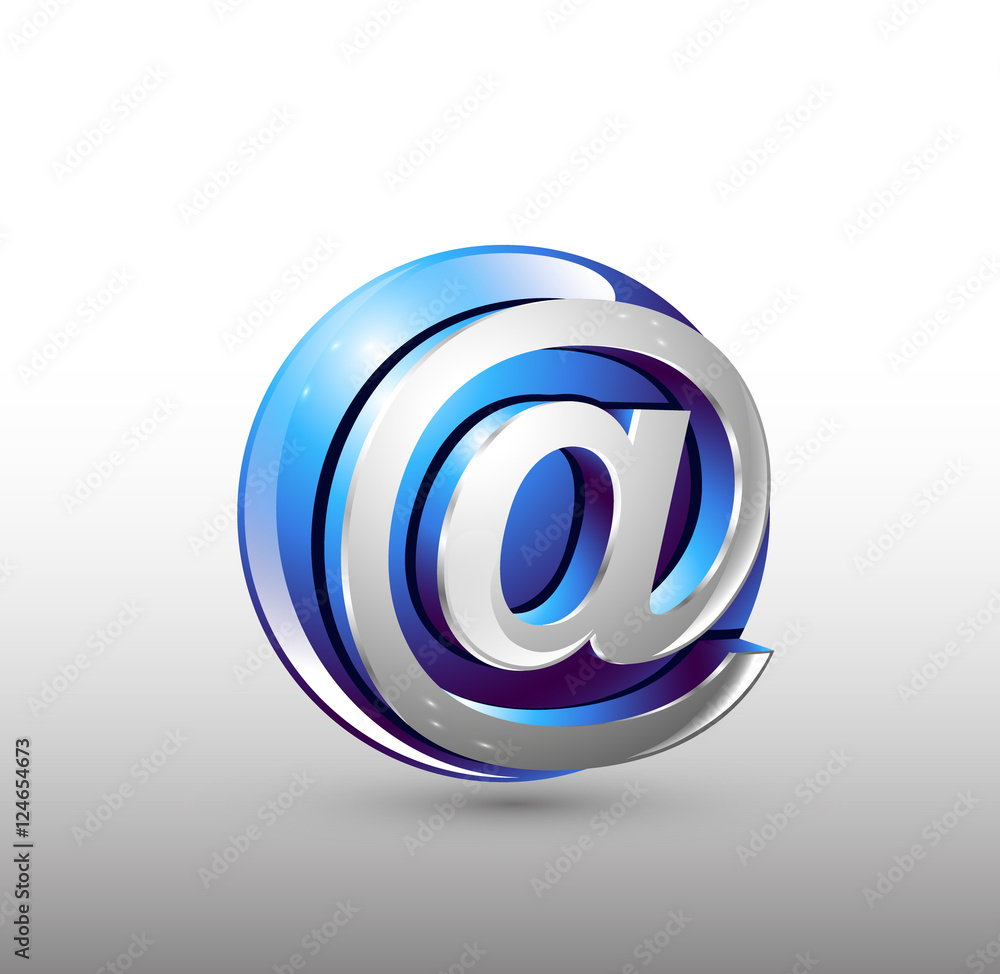 Image sign web. Blue 3d logo design. Stock Vector | Adobe Stock