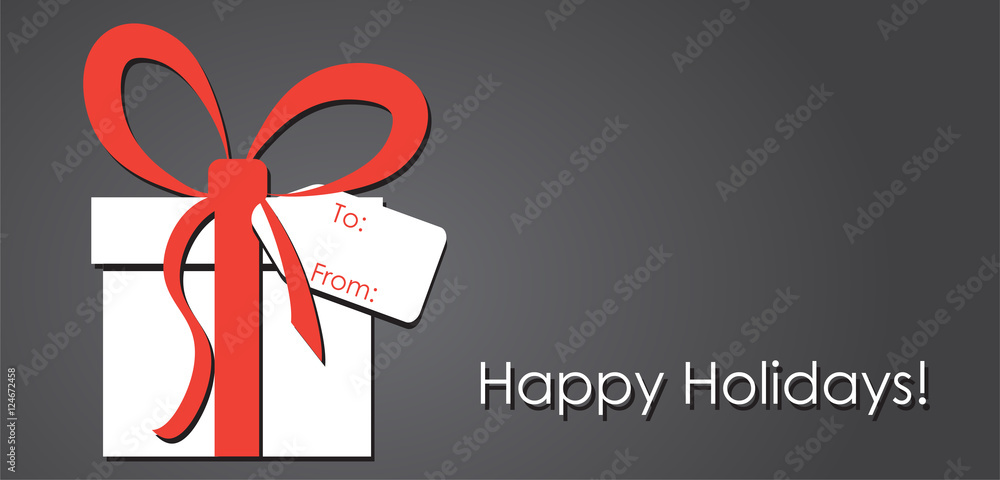 Gift box with a name tag. Vector illustrtaion with copy space Stock ...