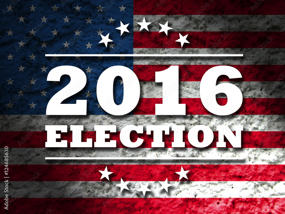 Presidential Election USA, 2016 Election banner with american flag ...