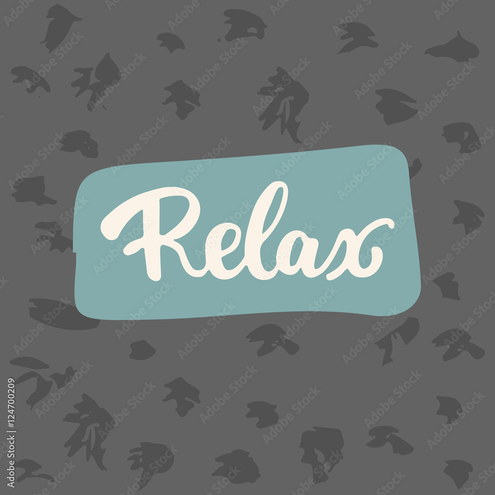 Vecteur Stock Relax - hand drawn lettering phrase isolated on the white ...
