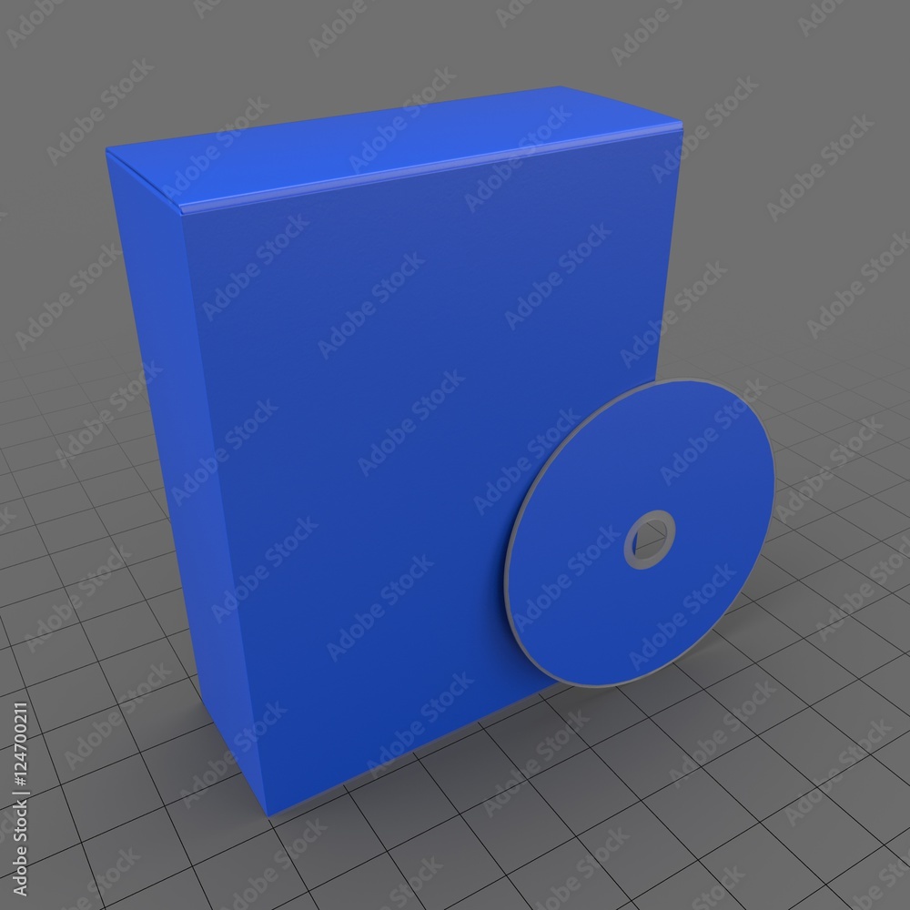 Software Box with Disc Stock 3D asset | Adobe Stock