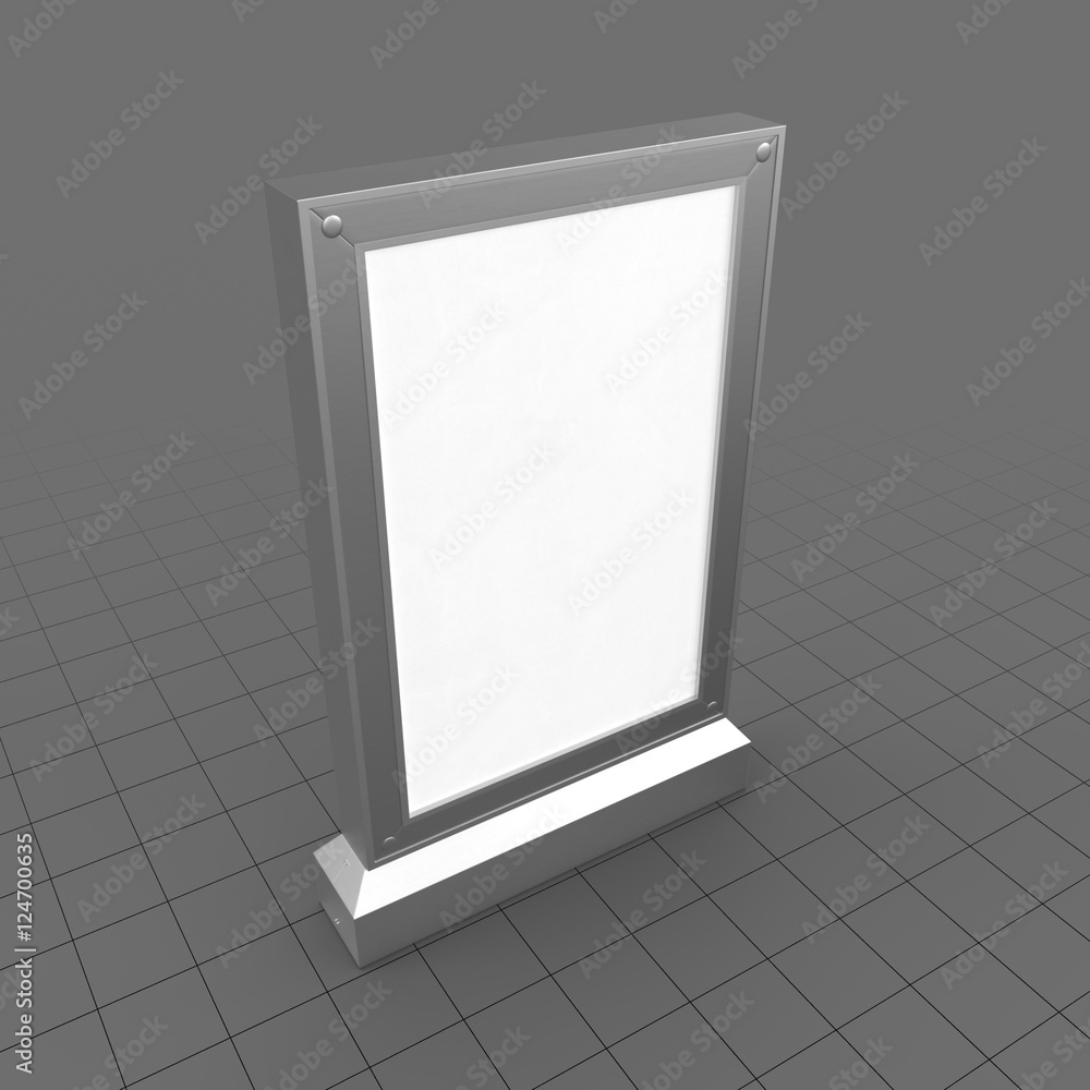 Stand Single Sign 3 Stock 3D asset | Adobe Stock