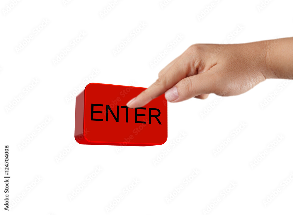 Finger to enter button Stock Illustration | Adobe Stock