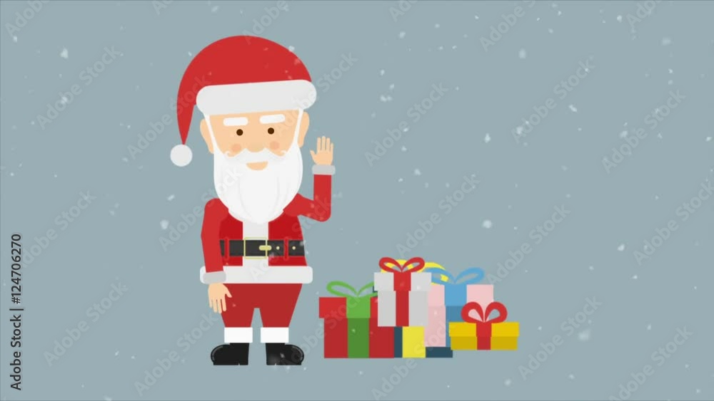 Santa Claus waving hand Seamless Loop with alpha channel use 96 frames ...