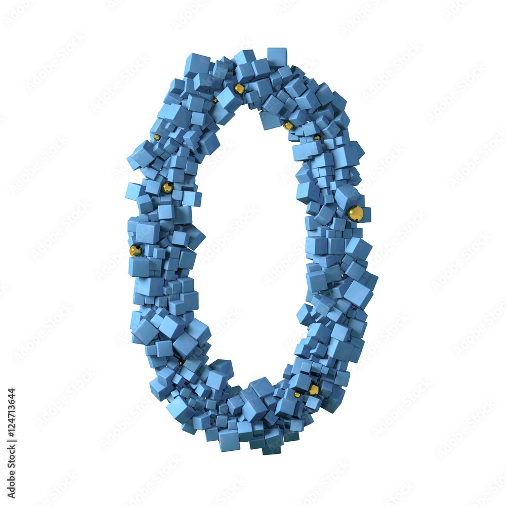 blue numbers from cubes, 0, zero, nil Stock Illustration | Adobe Stock