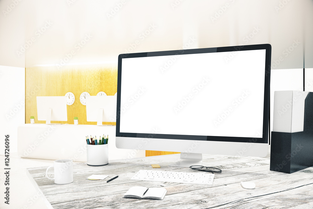 Blank computer monitor Stock Photo | Adobe Stock