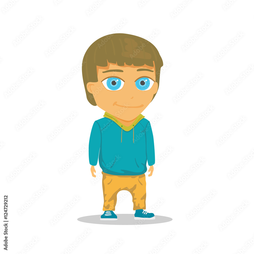 Cartoon Boy Character isolated on white background. Vector Stock Vector ...